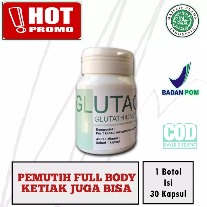 Suplemen Glutacid Glutathione Asli Original 30 Kapsul Obat Pemutih ...