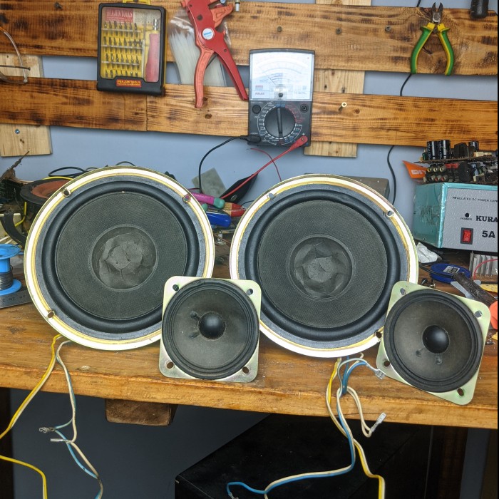Speaker Woofer 6 Inch Midrange 3 Inch Crossover 3 Way Copotan Aiwa ...