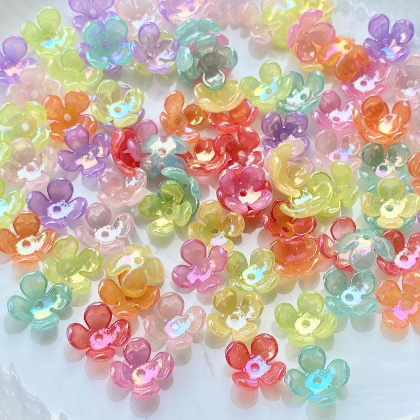 manik manik mote tempel aneka motif lubang tembus per 10 butir warna ...