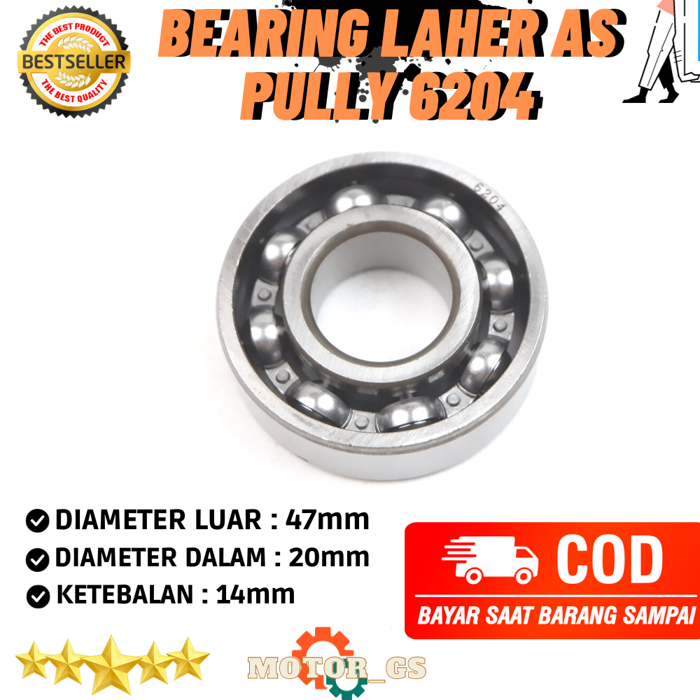 Laher 6204 As Pully Semua Motor - Bearing Radial ball 6204 Ukuran ...