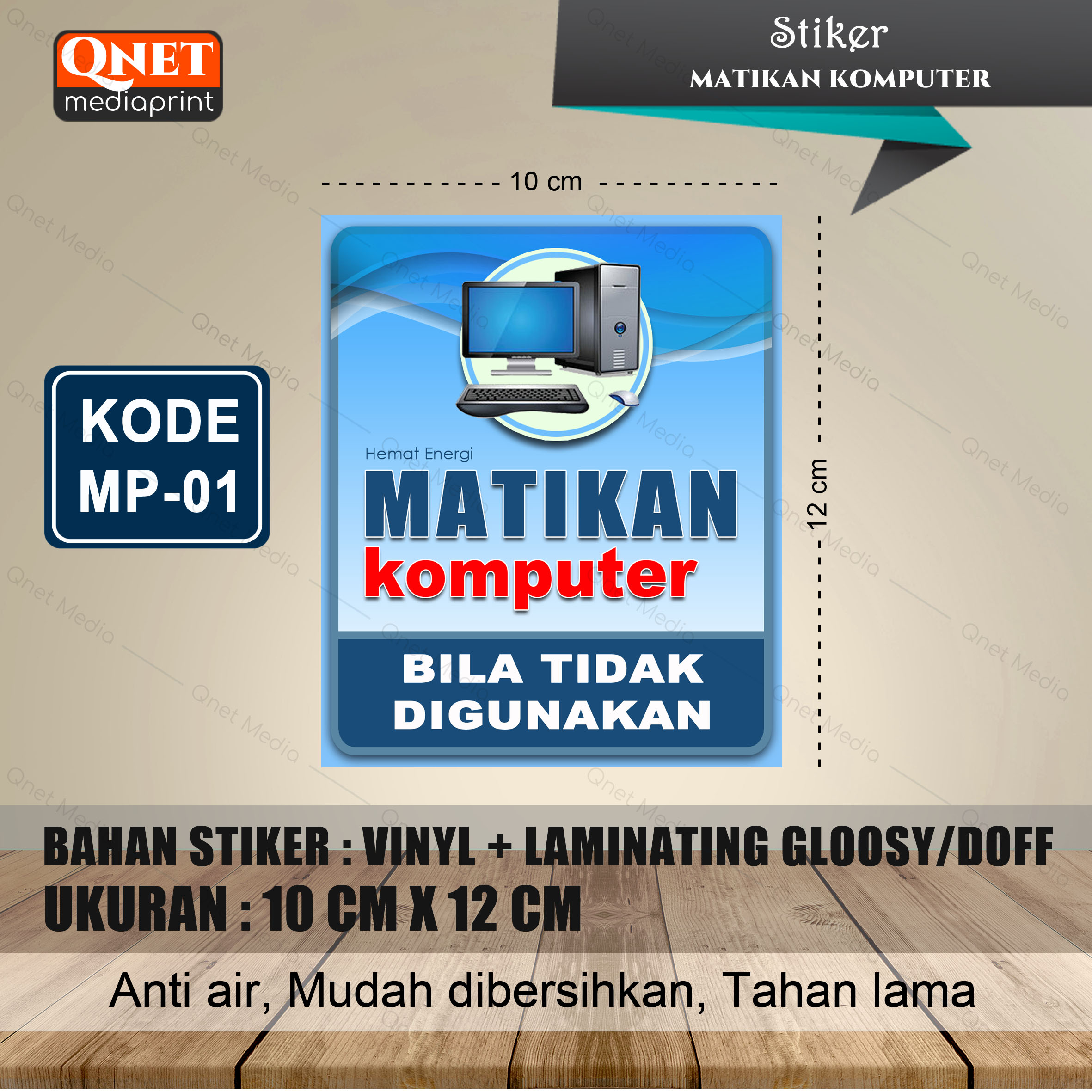 STIKER MATIKAN KOMPUTER + LAMINATING GLOSSY | Lazada Indonesia