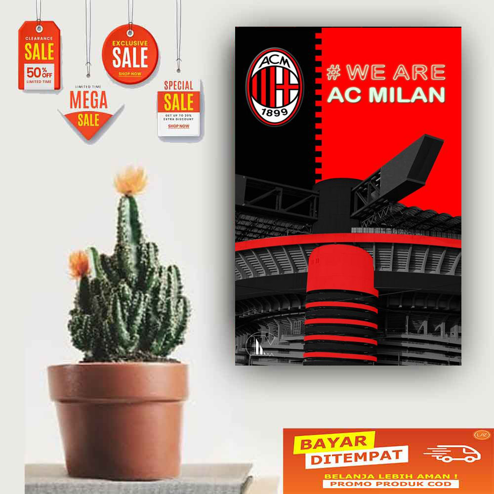 POSTER KAYU WE ARE AC MILAN FB01/ Hiasan Dinding KAMAR / Hiasan Dinding ...