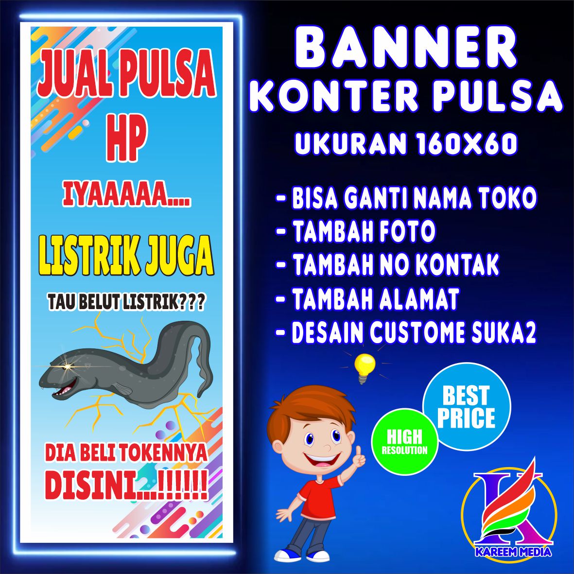 Spanduk Banner Konter Pulsa Cell Seluler Custome / Banner Jual Pulsa ...