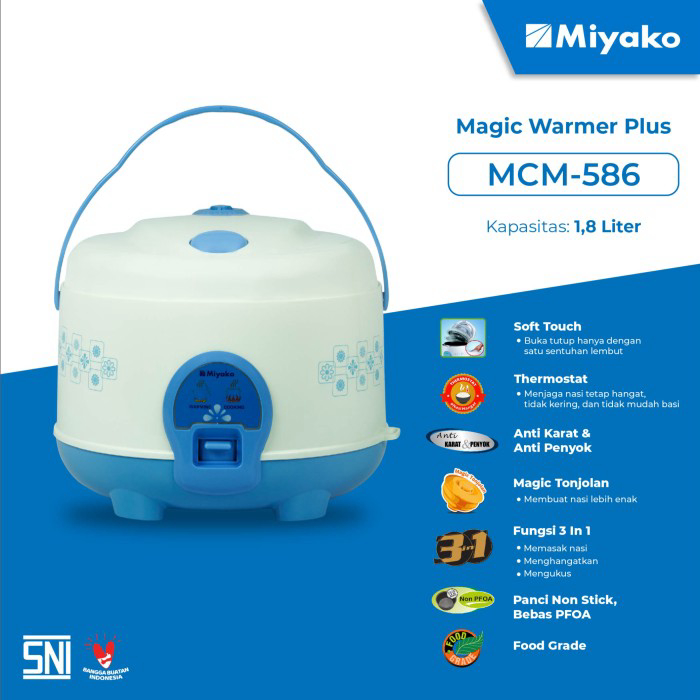 Miyako MCM 586 Rice Cooker Magic Warmer Plus 1.8 Liter | Lazada Indonesia