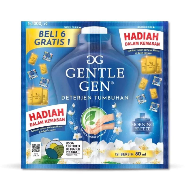 PINK Gentle Gen Renceng isi 14 sachet Detergen cair FRENCH PEONY ...