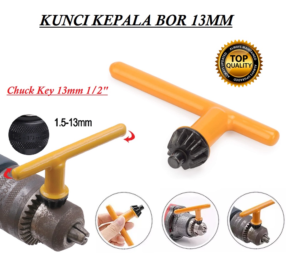 Kunci Kepala Bor 13mm - Drill Chuck Key 13 mm - Kunci Kepala Mesin Bor ...
