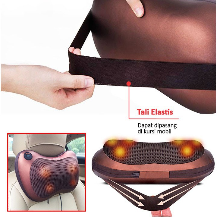 Alat Pijat Shiatsu Leher Bantal Pijit Car Massage Pillow Alat Pijat Elektrik Alat Pijet