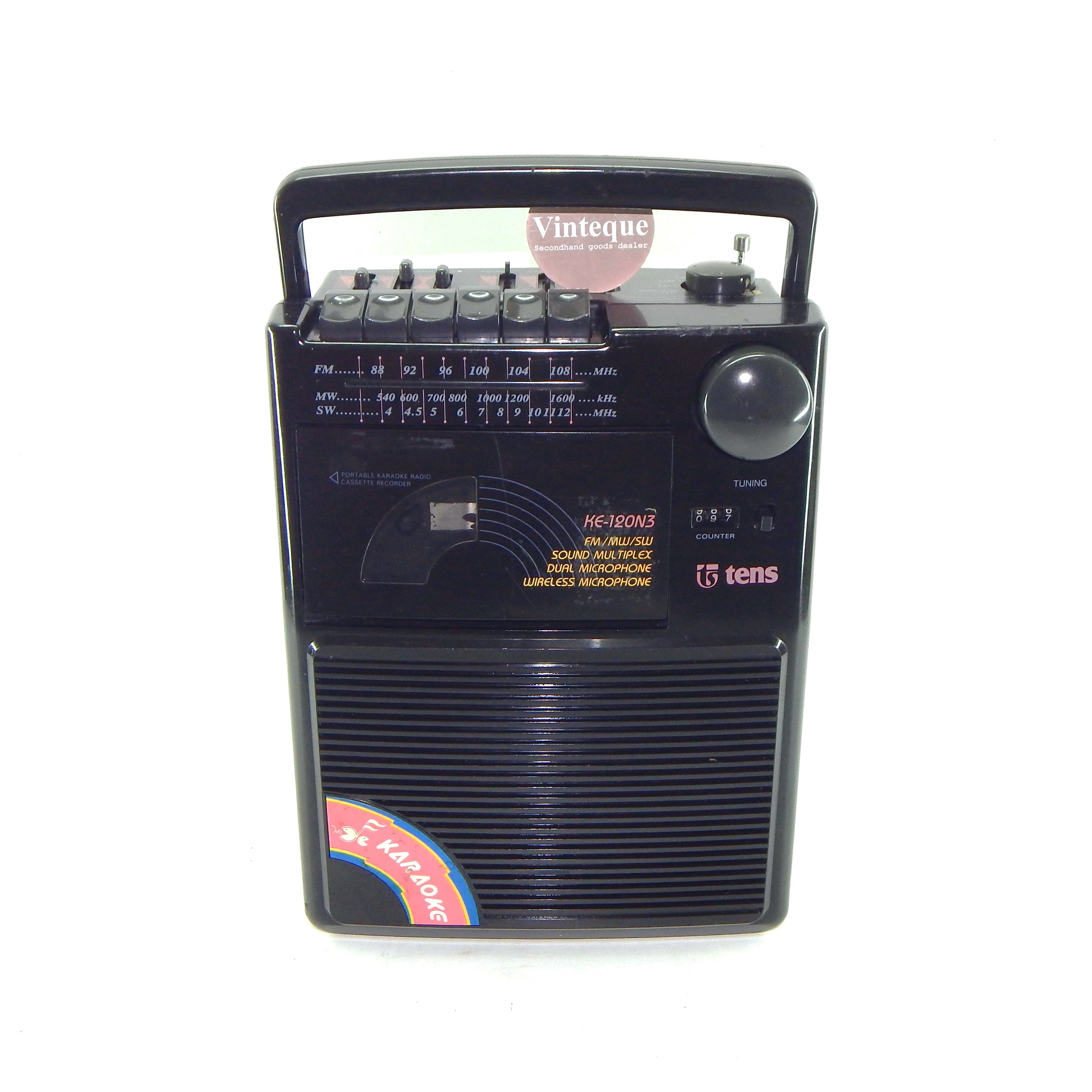 Boombox Vintage Antik Tens Portable Karaoke Radio Cassette Player KE ...