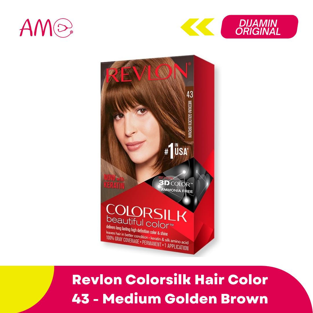 Revlon Colorsilk Hair Color Cat Rambut Warna Medium Golden Brown 43 ...