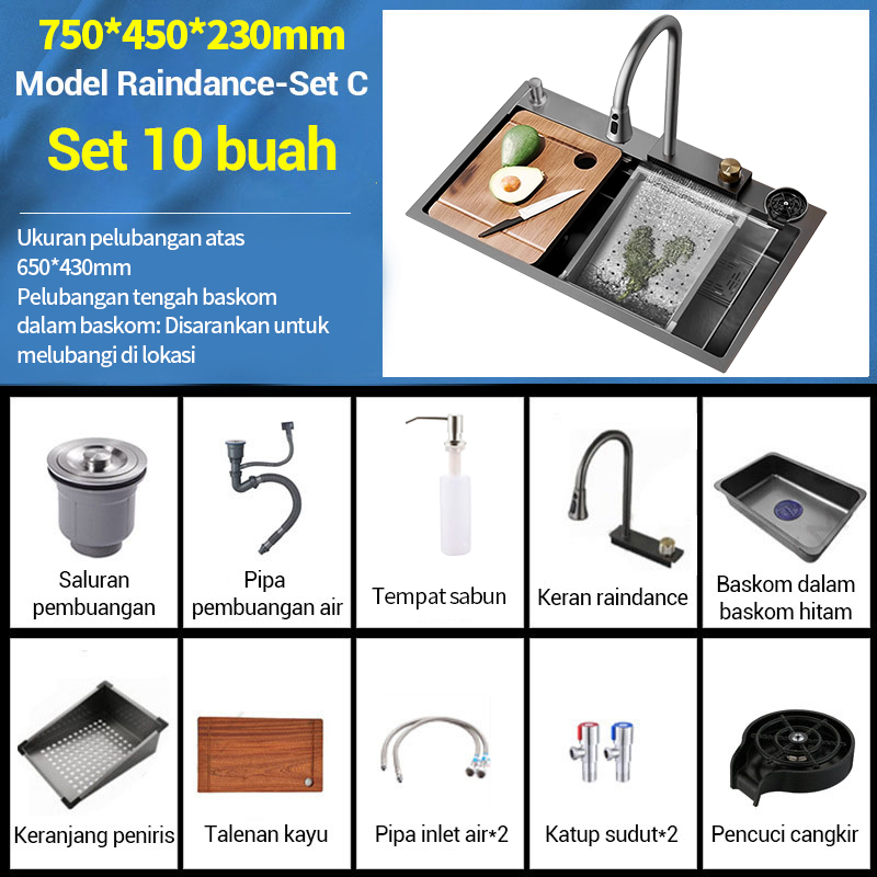 Stainless Steel Minimalist Style / Wastafel Dengan Keran yang Bisa ...