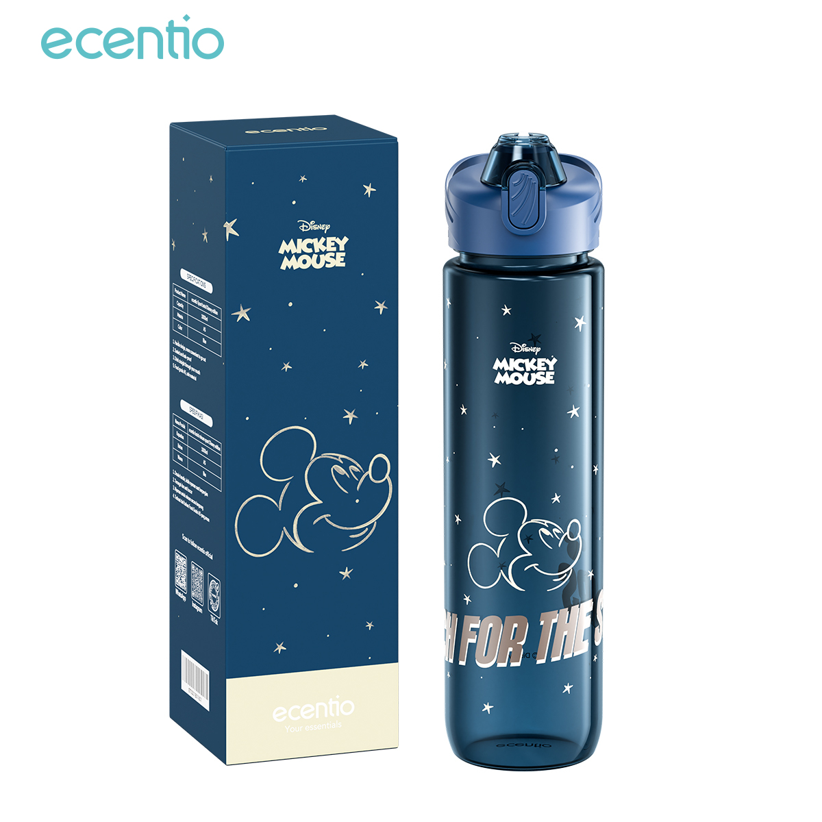 【5k Voucher】【original】ecentio Botol Minum Disney Micky 1000ml Portable
