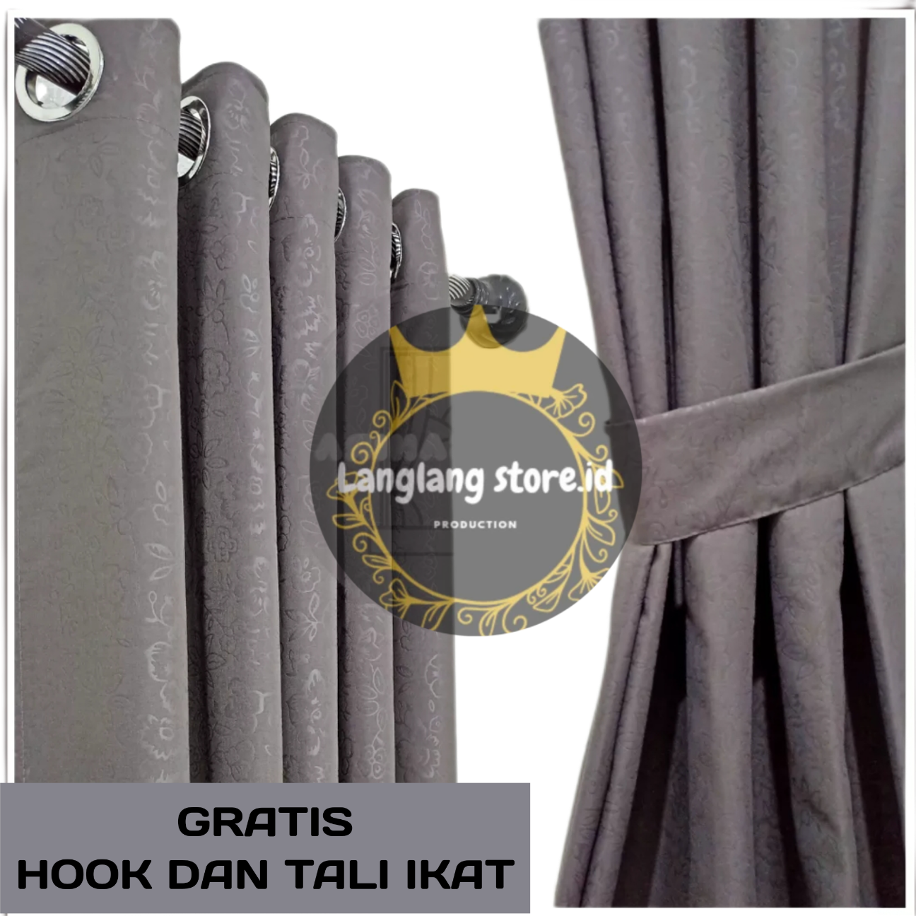 GORDEN EMBOSS POLOS MINIMALIS HORDENG JENDELA TIRAI PINTU | Lazada ...