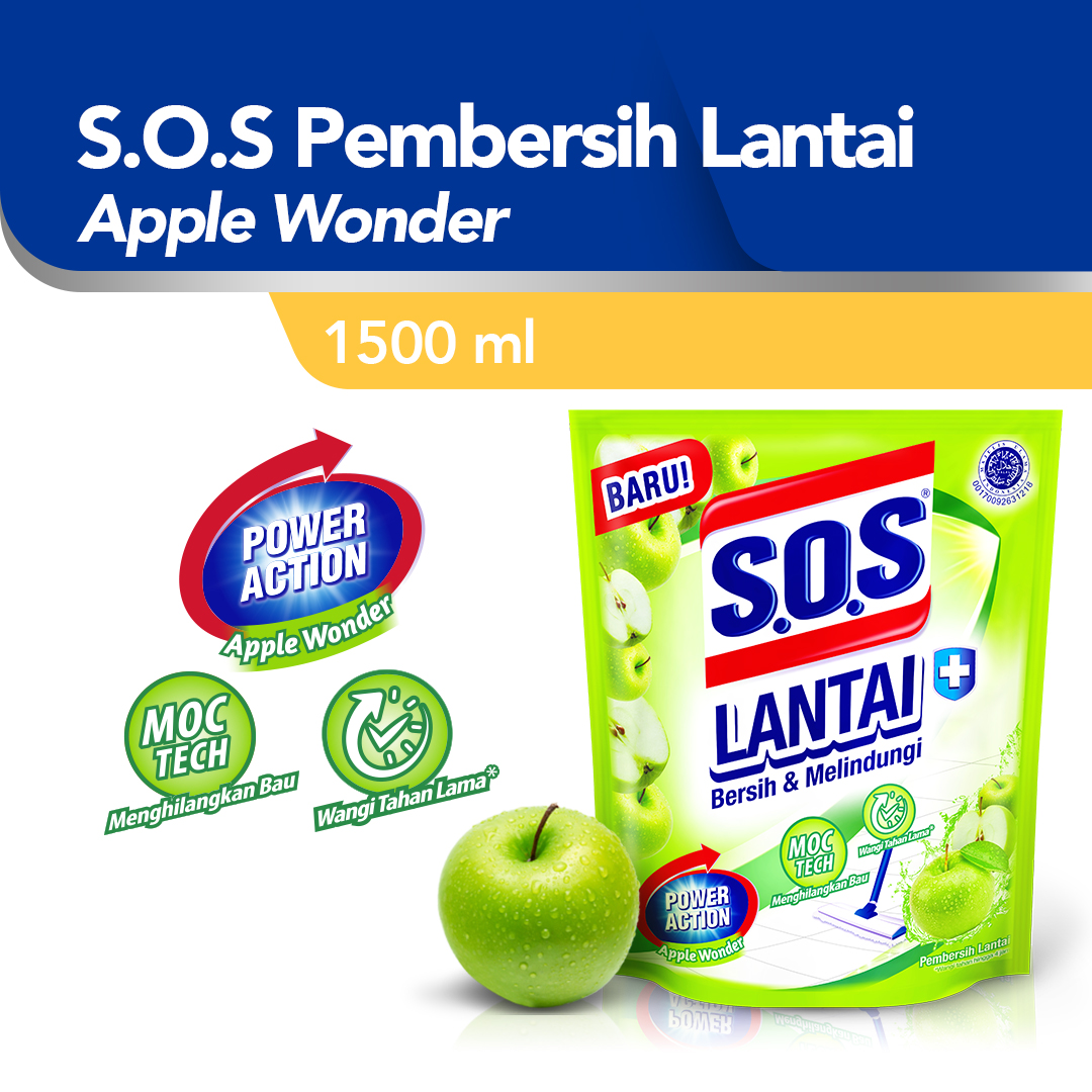 SOS Pembersih Lantai Apple Wonder Botol Refill Isi Ulang 1500 ml - Anti ...