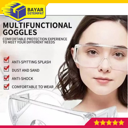 Kacamata Kerja Goggle Safety Glasses Kaca Mata Pelindung Bening Lab ...