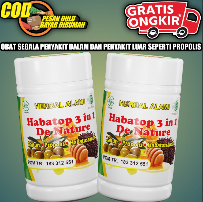 HABATOP 3 IN 1 DE NATURE OBAT PERADANGAN SENDI, LUTUT SAKIT, PINGGANG ...