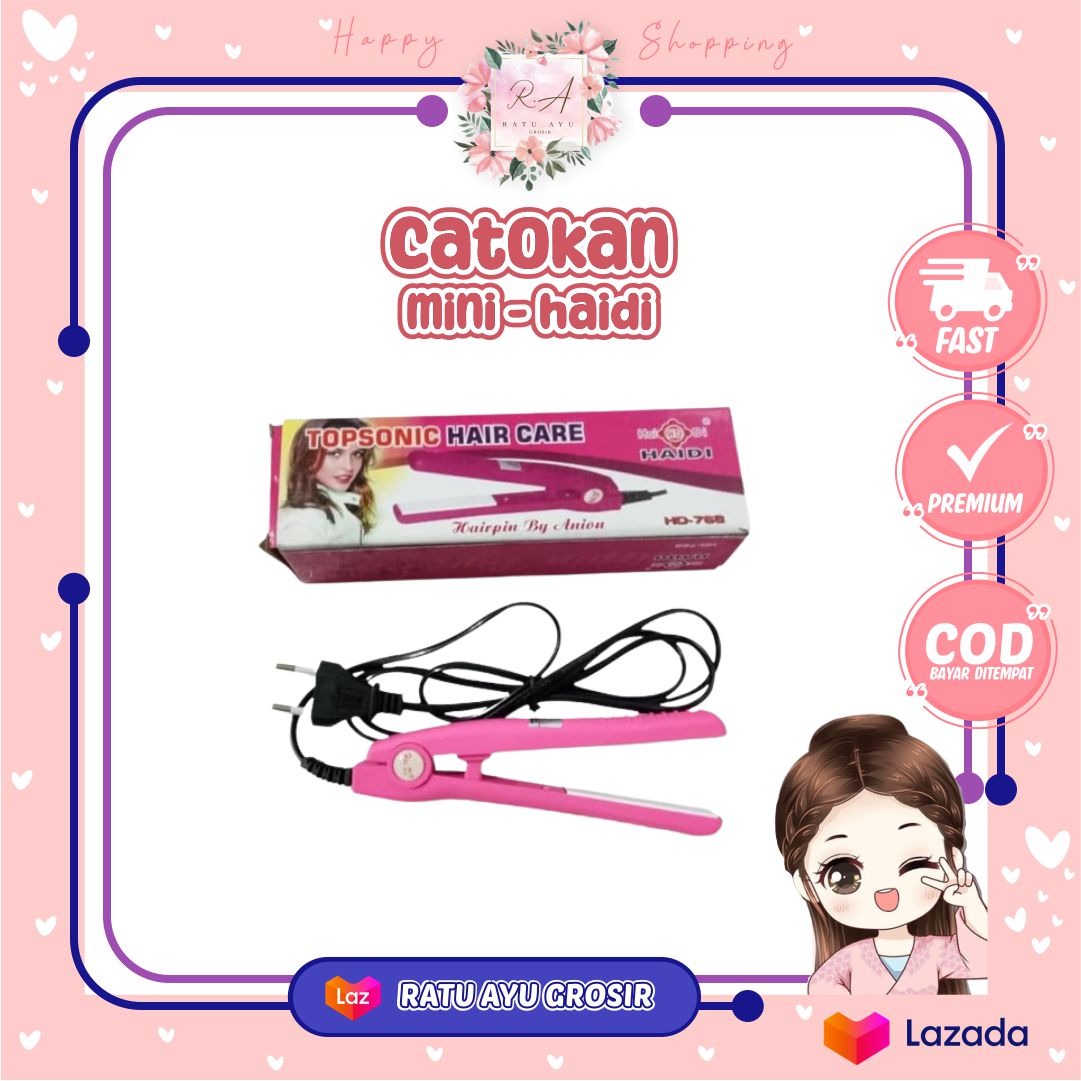 Catok Mini Haidi Top Sonic Hair Care | Catokan Mini 2 in 1 Pelurus ...