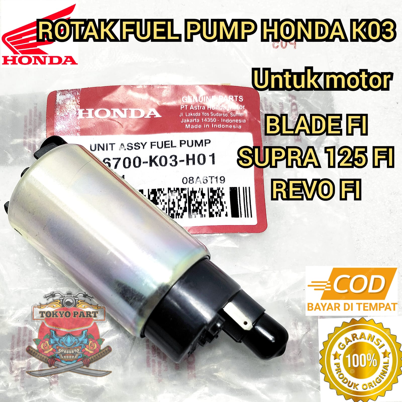 ROTAK FUEL PUMP HONDA K03 KUALITAS ORIGINAL HONDA AHM UNTUK MOTOR BLADE ...