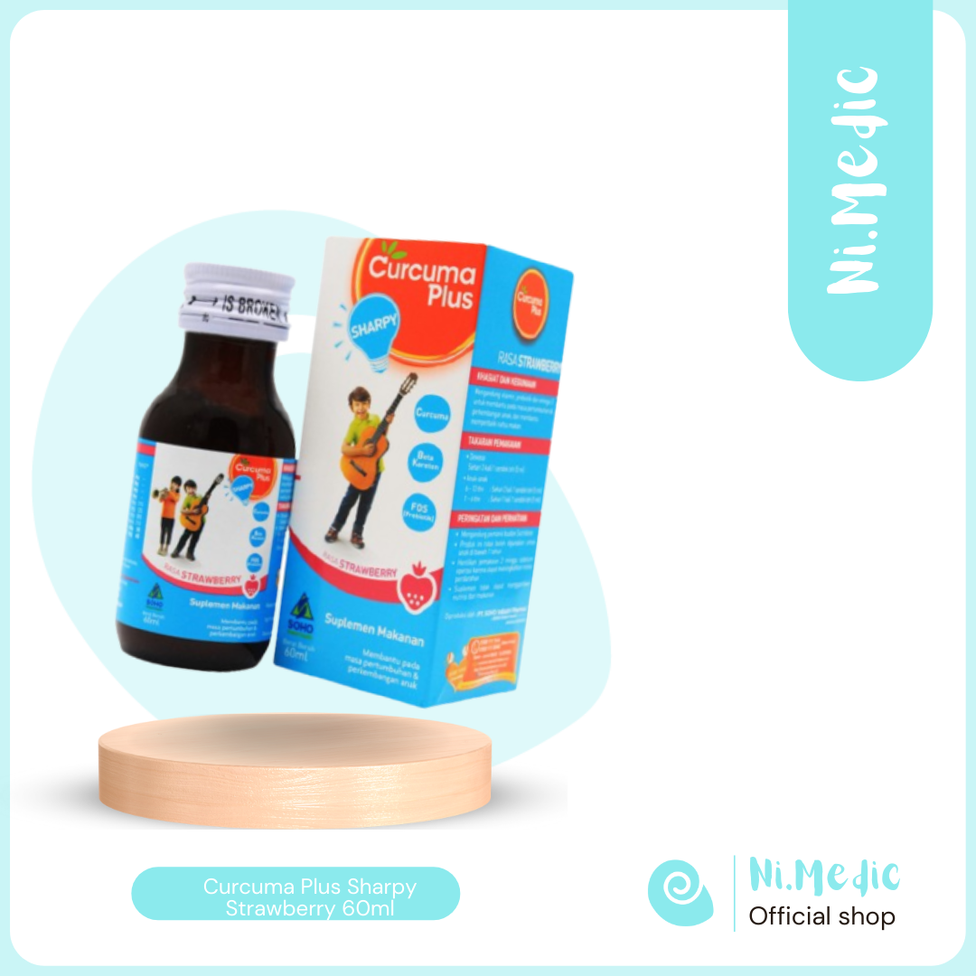 CURCUMA PLUS SHARPY STRAWBERRY 60ML | Nimedic | Suplemen dan Vitamin ...
