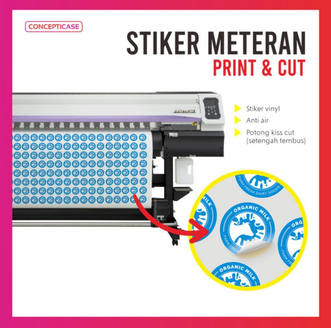 CETAK STIKER VINYL PRINT AND CUT METERAN SUDAH DI POTONG POLA | Lazada ...