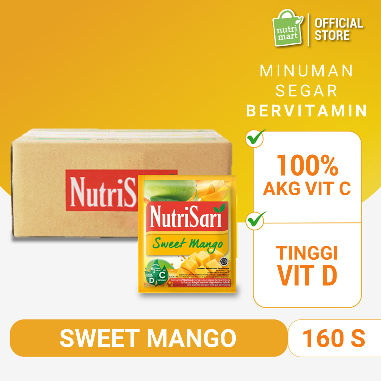 NutriSari Sweet Mango 160 Sachet - Minuman Buah Vitamin C & Vitamin D ...
