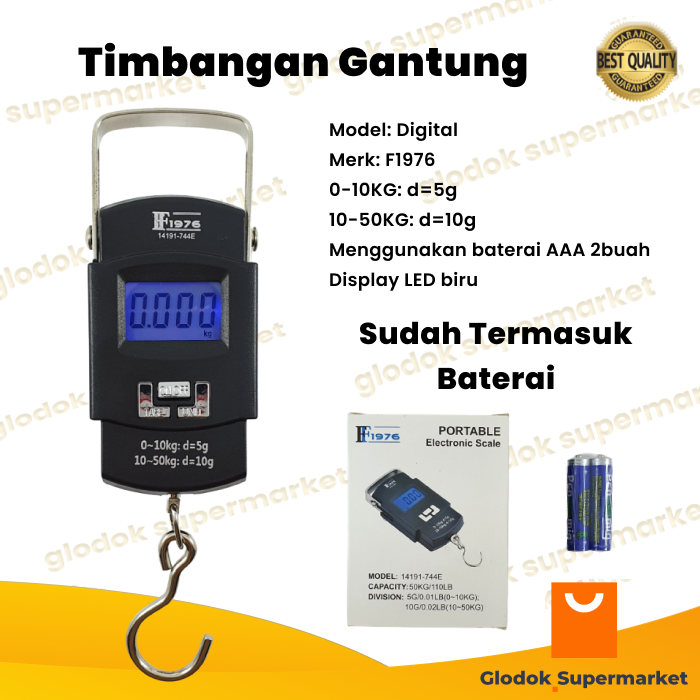 Timbangan Gantung Digital 50 kg Portable Electronic Scale F1976 Koper ...