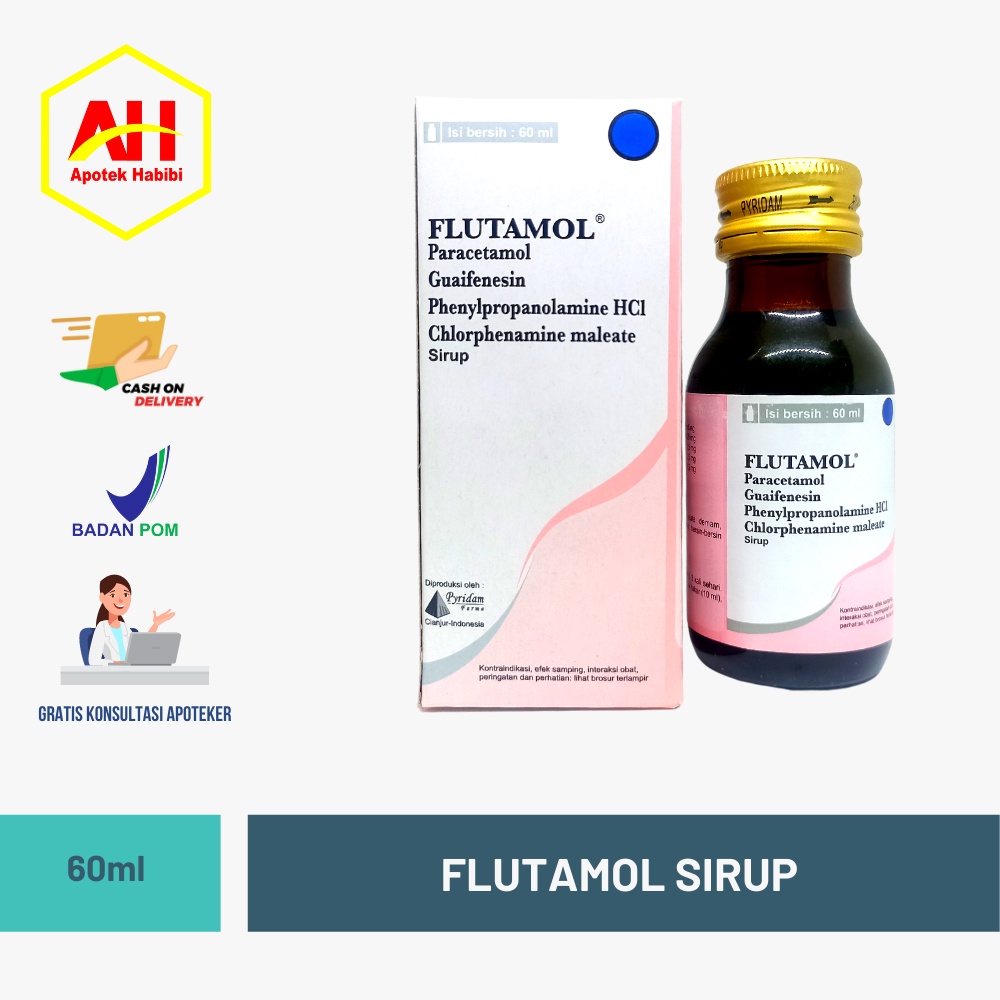 FLUTAMOL BOTOL 60ML PLUTAMOL FLU TAMOL PLU TAMOL SIRUP VLUTAMOL VLU ...