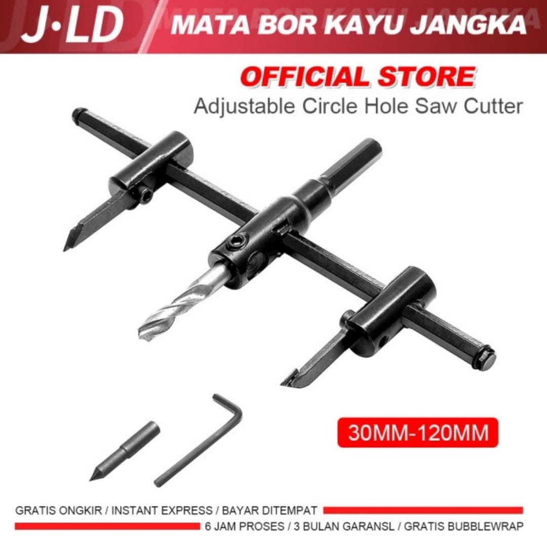 JLD ADJUSTABLE CIRCLE HOLE SAW CUTTER - MATABOR KAYU JANGKA - MATA BOR ...