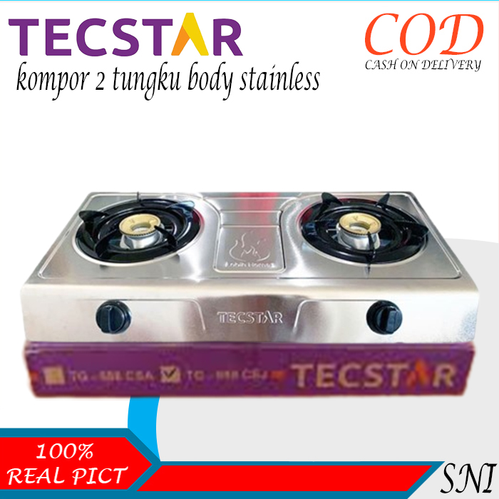 TECSTAR Kompor Gas Stainless 2 Tungku TG-688 CSJ/kompor gas 2 tungku ...