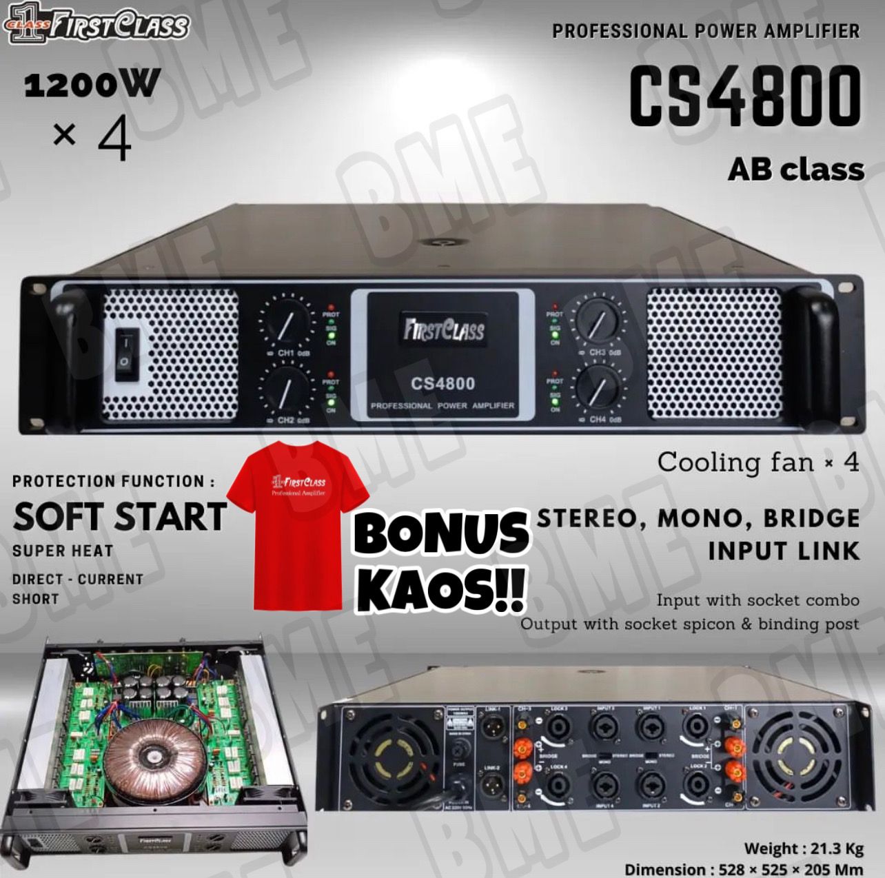 professional power amplifier firstclass CS 4800 | power amplifier 4 Chanel power amplifier kelas ...