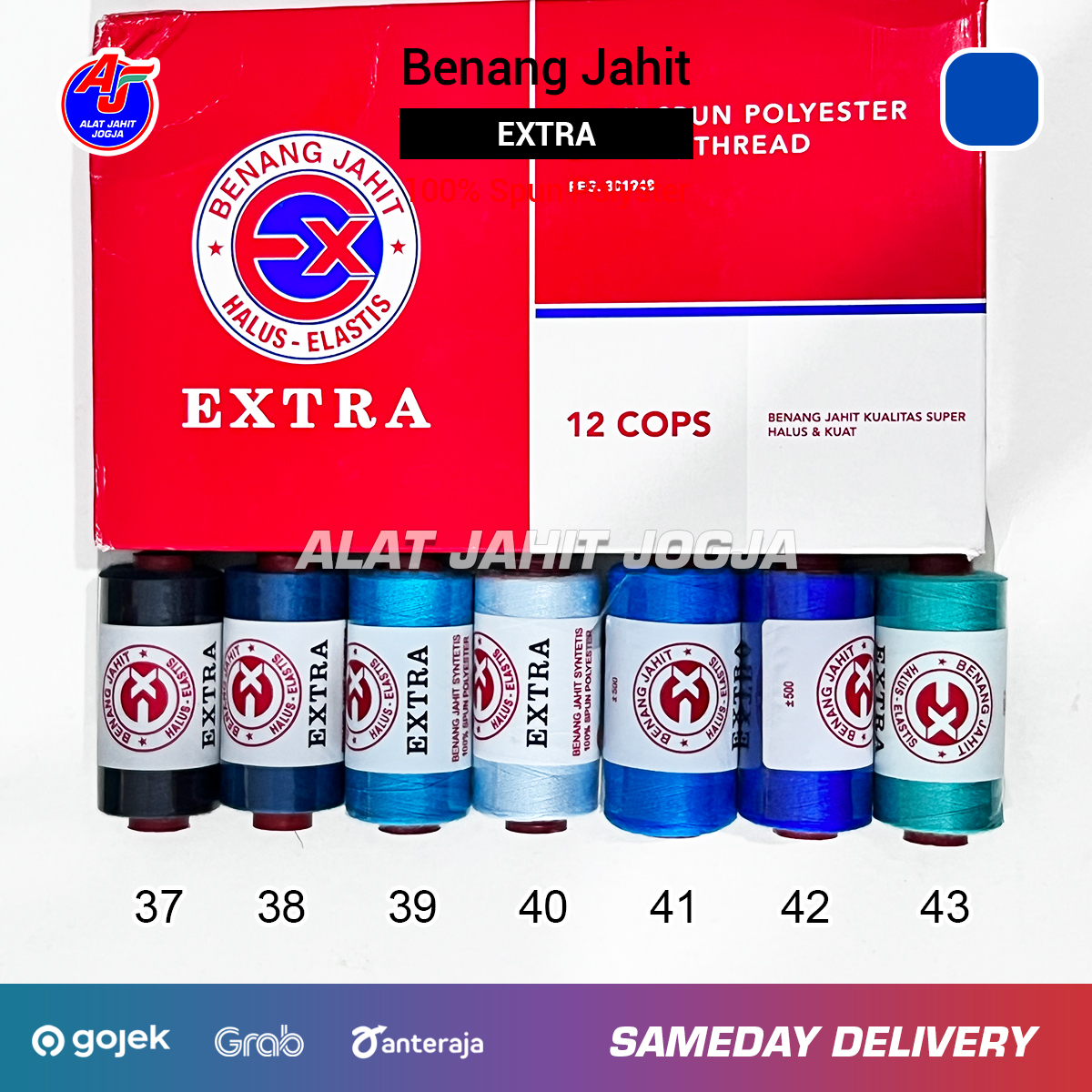 BENANG JAHIT EXTRA BIRU DONGKER NAVY BLUE 500 YARD ORIGINAL | Lazada ...