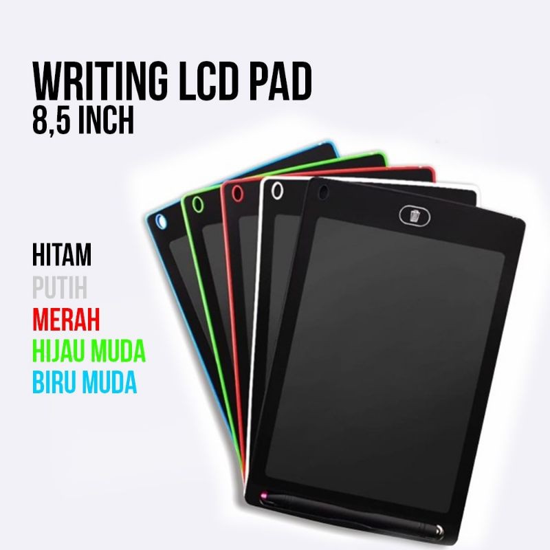 LCD Writing Drawing Papan Tulis Gambar Notes Tablet 8.5" inch Praktis ...