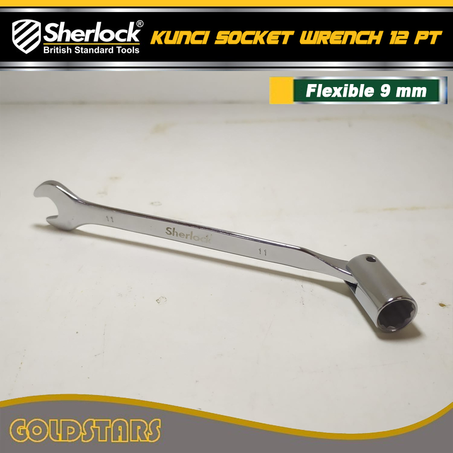Kunci Socket Flexible Spanner Spannar Chrome Hand Tool Sherlock Kunci ...