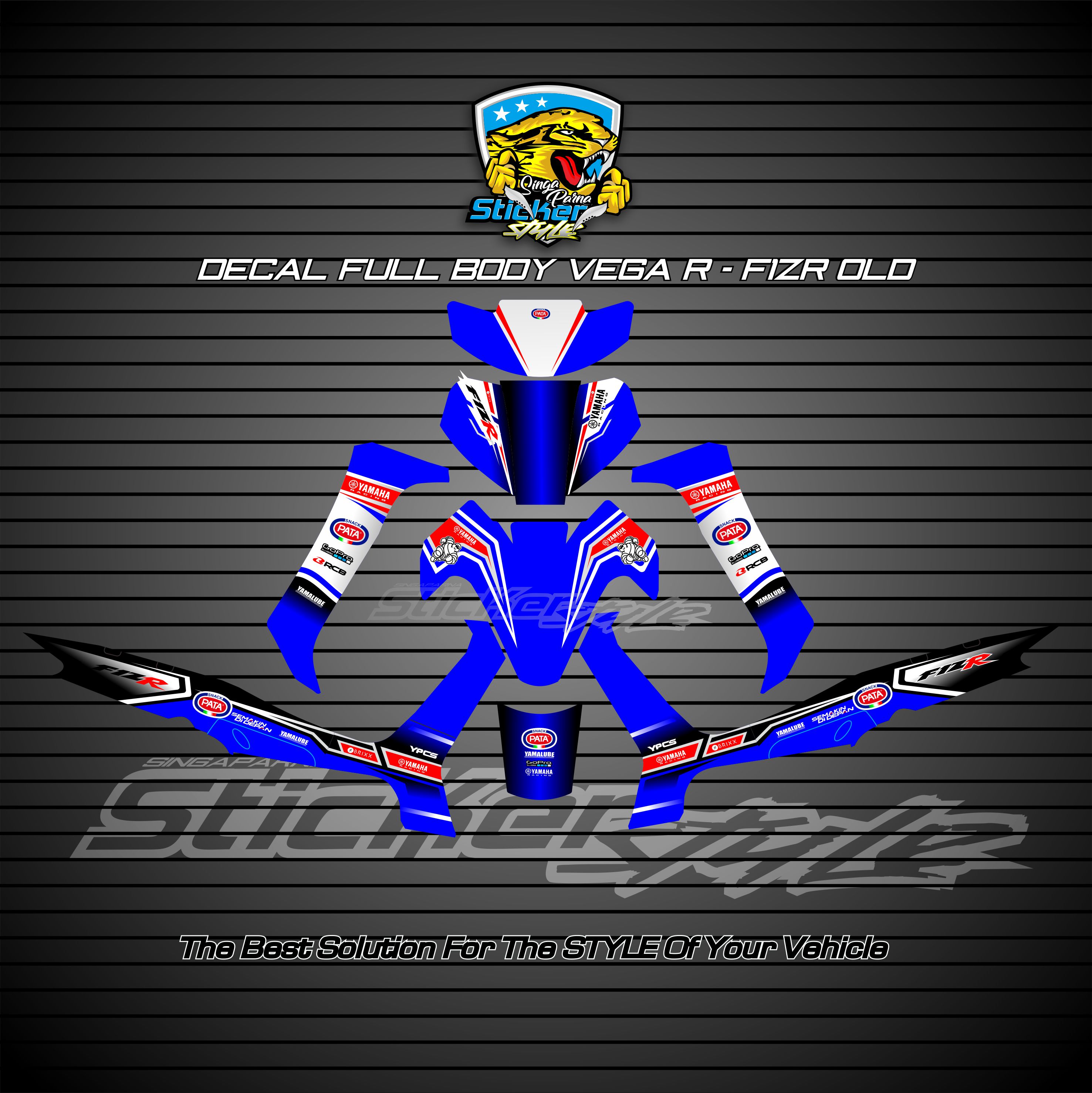 DECAL FULL BODY STRIPING STIKER VARIASI MOTOR YAMAHA VEGA R/F1ZR OLD ...