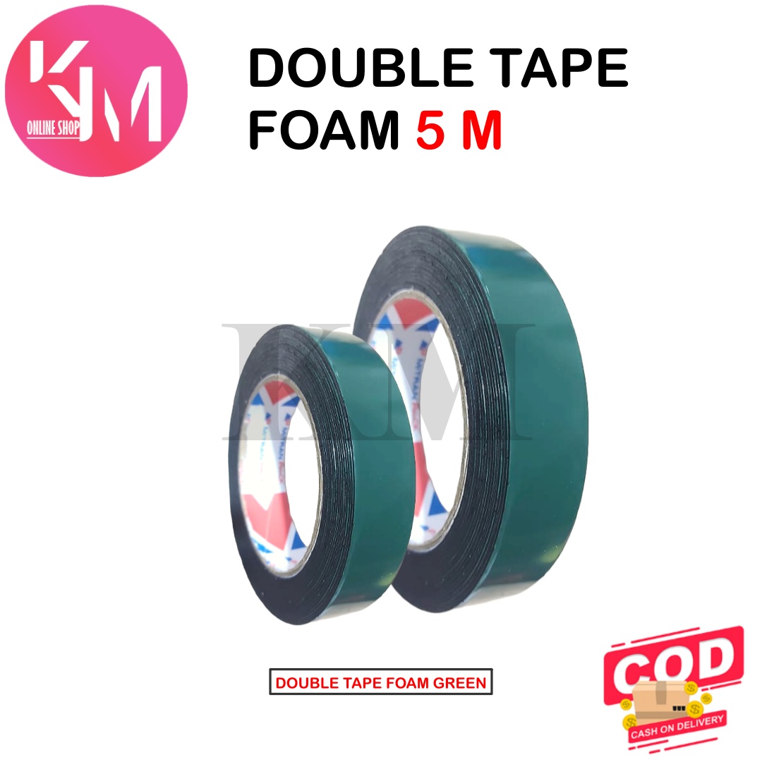 Tape Double Foam 1" Inch x 5m / Double Tape kaca / Double Side Foam ...