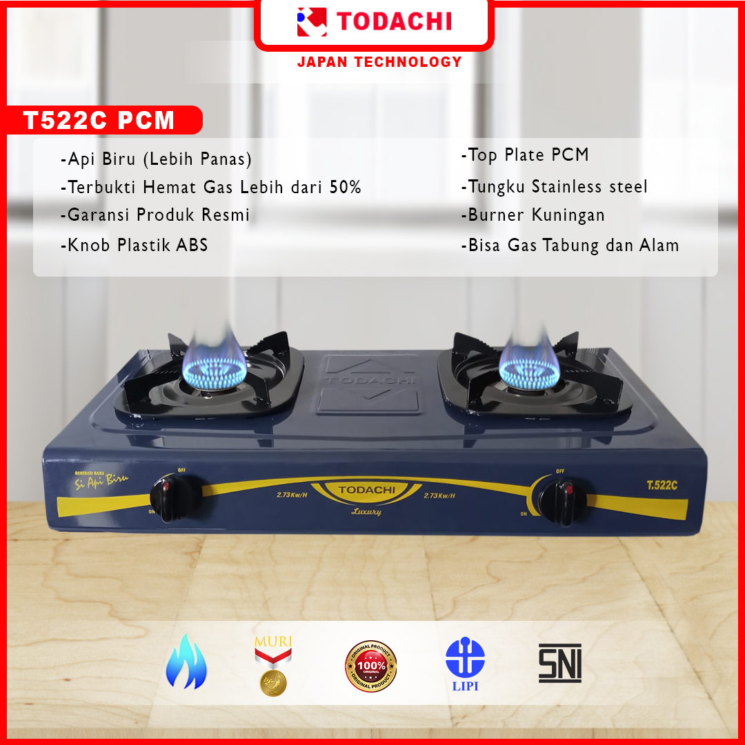 Todachi Kompor Gas 2 Tungku (T522C PCM) Gas LPG Gas Alam PNG | Lazada ...