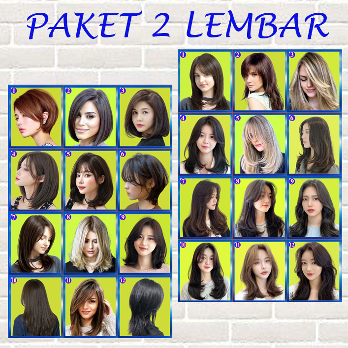 poster babershop,pangkas rambut dan salon model cewek terbaru paket 2 ...