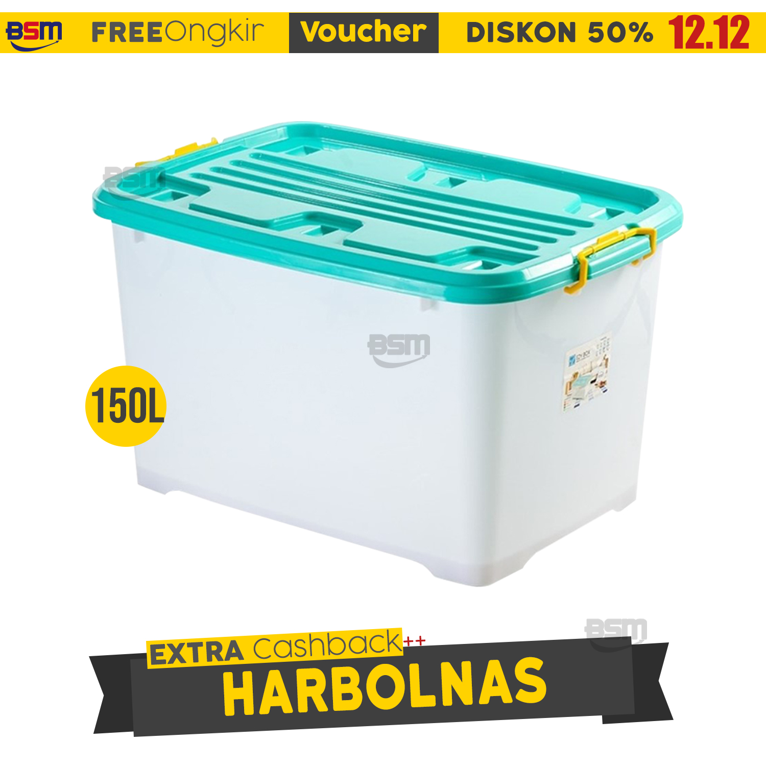 BOX CONTAINER BESAR 150 LITER MURAH / KOTAK PENYIMPANAN KONTAINER EZY ...