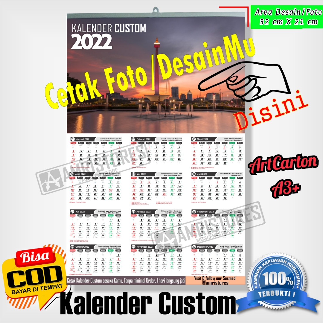 kalender custom bebas cetak sesuai desain kamu sehari jadi tanpa ...