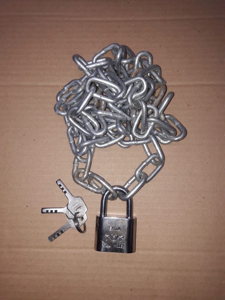 PAKET Kunci gembok Rantai 1 ,2 ,3 ,4 dan 5 meter dan 1 buah gembok ...