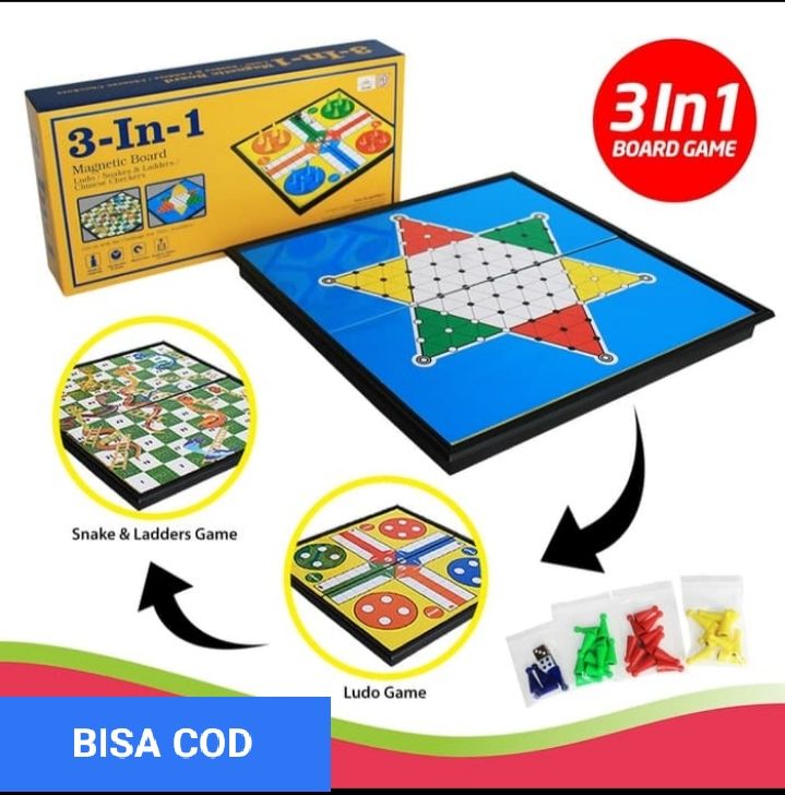 Mainan Papan Board Game 3in1 Ludo - Ular Tangga - Halma | Lazada Indonesia