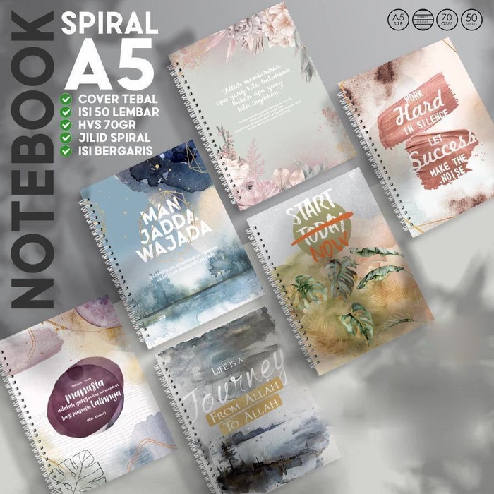 BUKU TULIS SPIRAL JURNAL A5 BLOKNOTE BESAR TEBAL 100 HALAMAN | Lazada ...