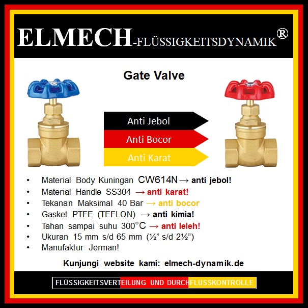Gate Valve 3/4” (20 mm) PN-16 / Gate Valve 20 mm PN-16 / ELMECH ...
