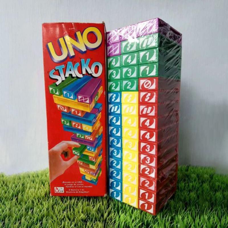 Mainan edukasi balok susun /blok UNO stacko original susun Tower ...