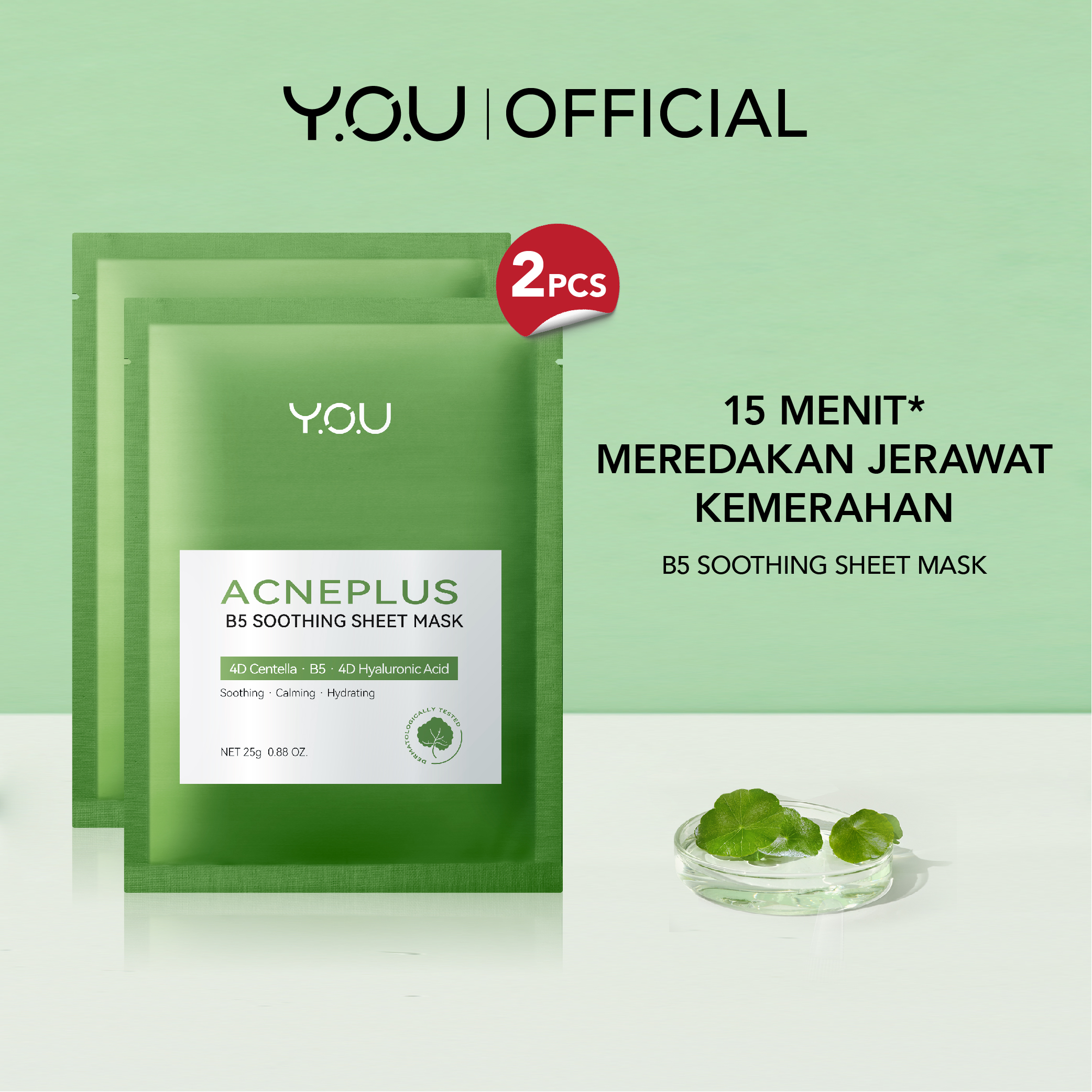 YOU AcnePlus B5 Soothing Sheet Mask | Masker Jerawat dan Hydrating ...
