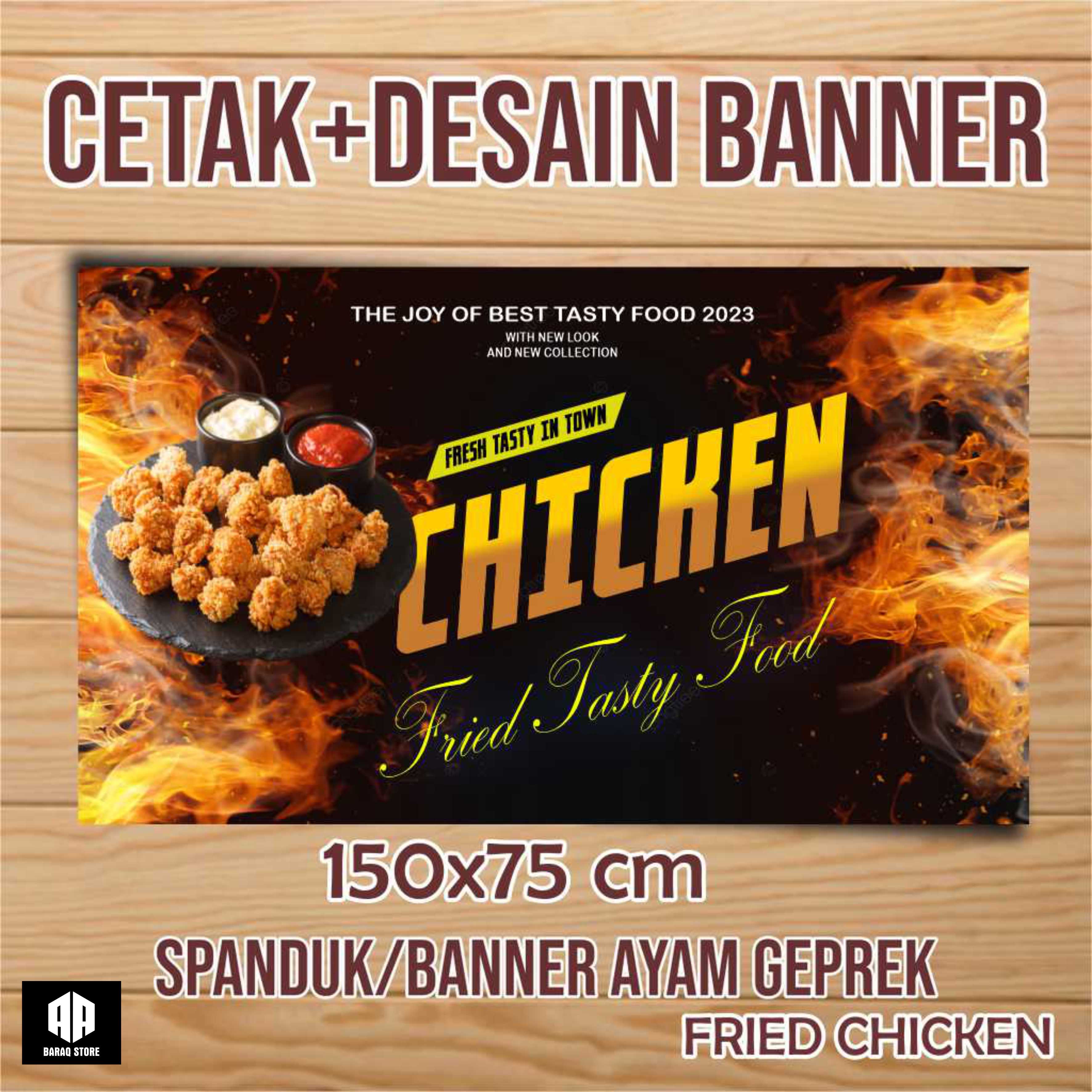 Cetak Banner Cetak Spanduk FRIED CHICKEN UKURAN 150X75 BISA REQUEST ...
