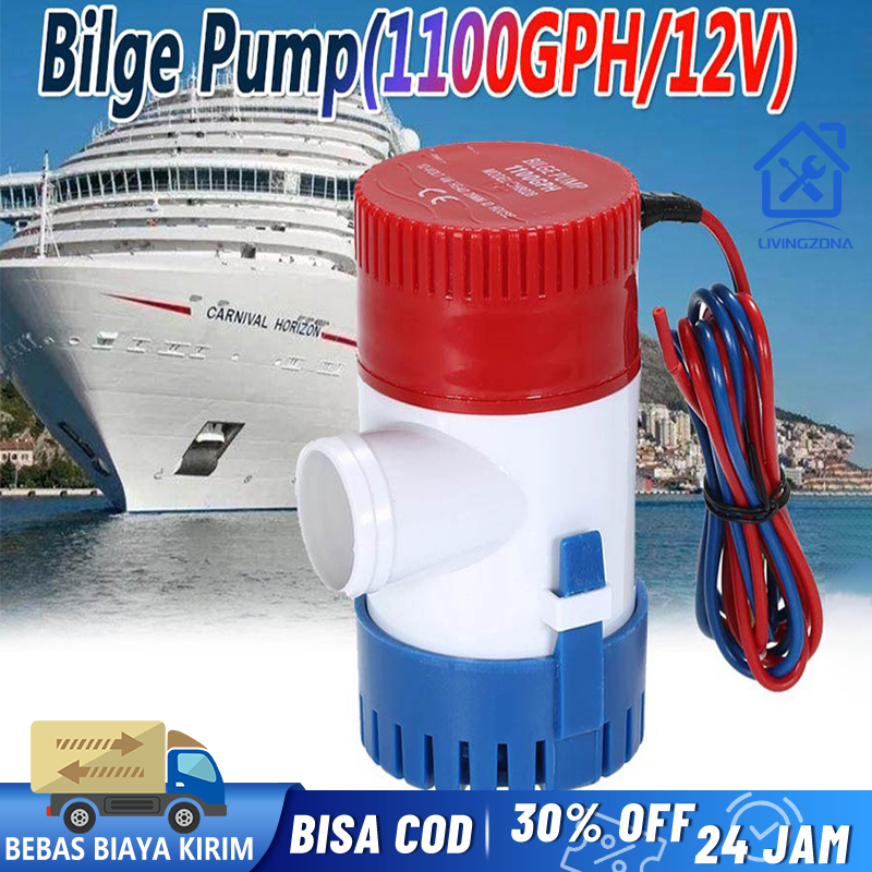 Bilge Pump Pompa Air Celup DC 12V 80W 1100GPH Marine Lambung Kapal ...