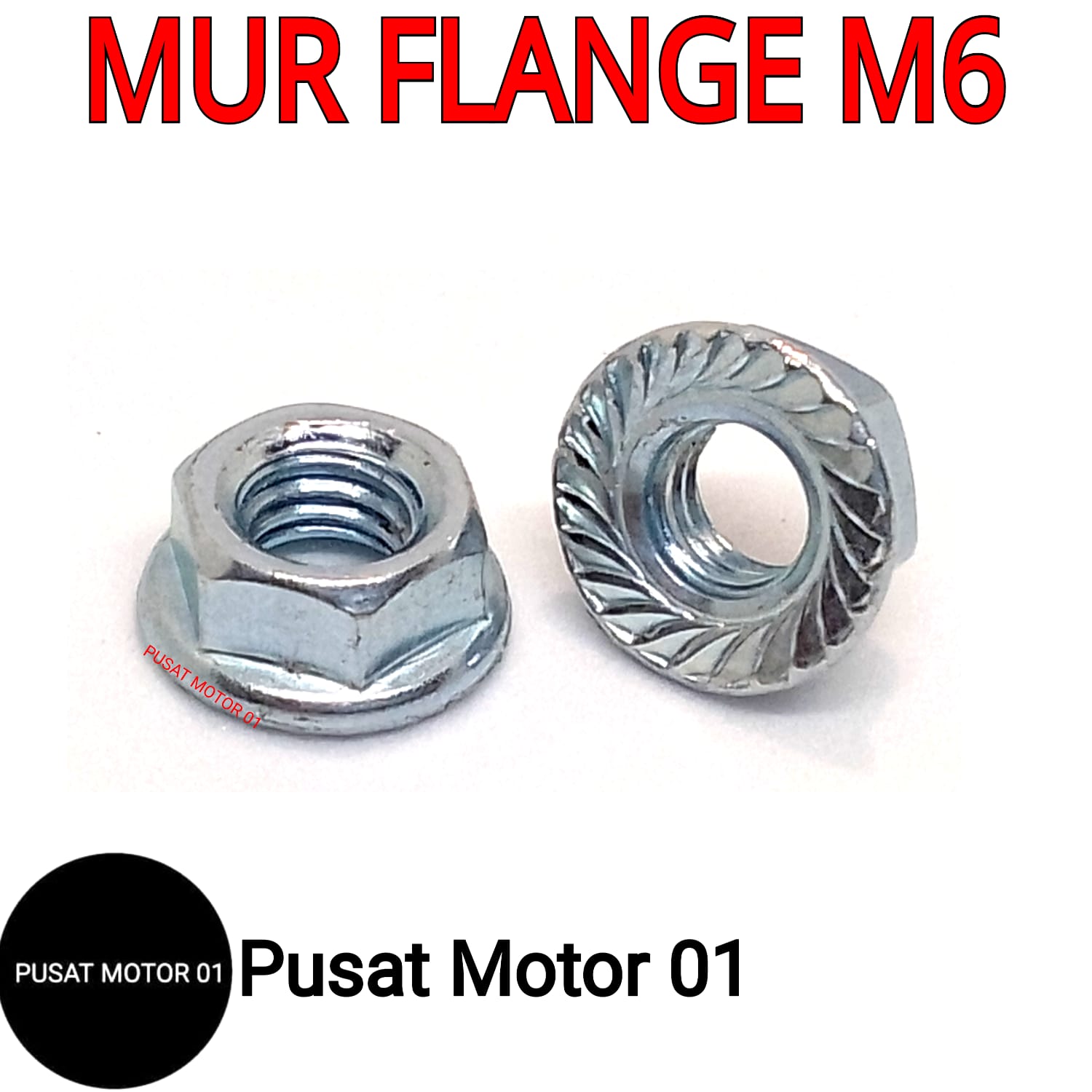 Mur Flange M6 Mur Putih Nut Flange Fleng Pleng 6mm 6 mm M6 Fastener Mur ...