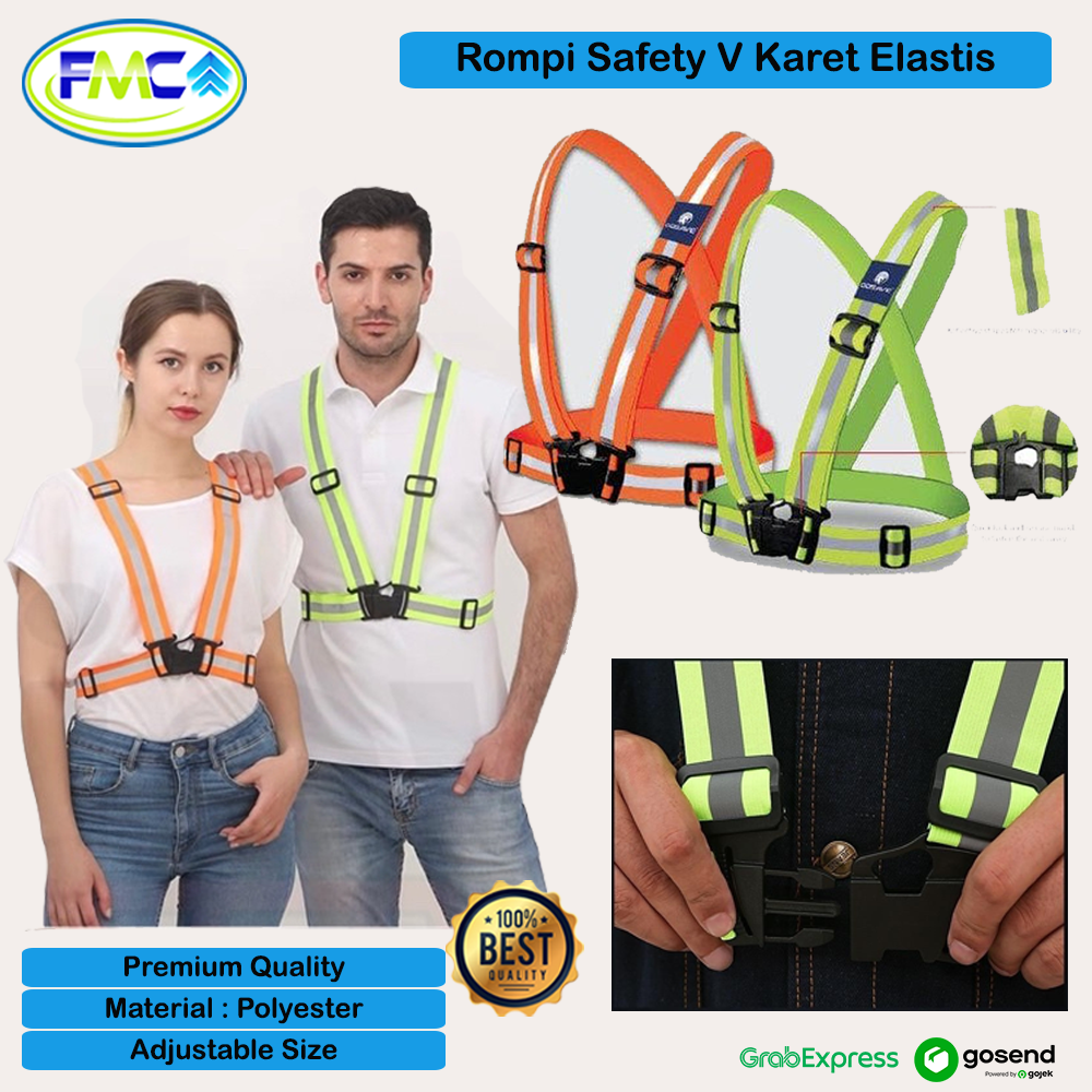 Rompi Pria Wanita Safety Model V Karet Elastis Untuk Proyek Olahraga ...