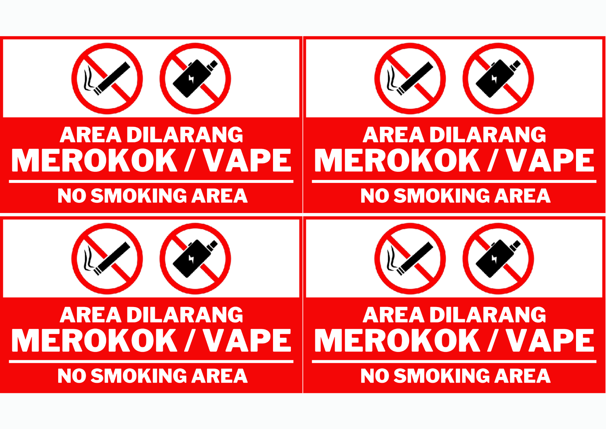 Sticker Dilarang Merokok / Stiker Dilarang Merokok / Sticker No Smoking ...
