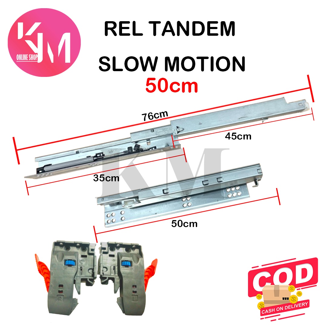 Rel Laci Tandem Slowmotion Double Extention (2x Tarikan) 50 cm isi 1 ...